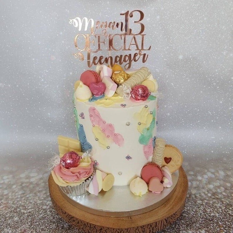 Personalised Custom Birthday Cake Topper Official Teenager - Etsy UK