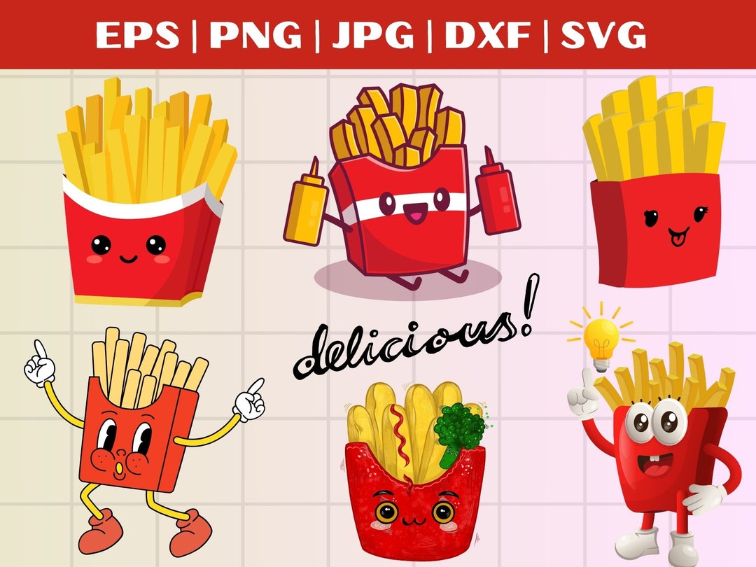 French Fries Svg French Fry Svg Silhouette Cricut Cut File - Etsy