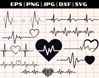 Heart Beat Svg Bundle, Heart Beat Svg, Heartbeat Svg, Medical Clipart ...