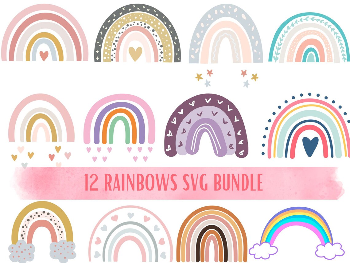 Rainbow SVG Baby Rainbow SVG Bundle Pastel Rainbow Svg - Etsy