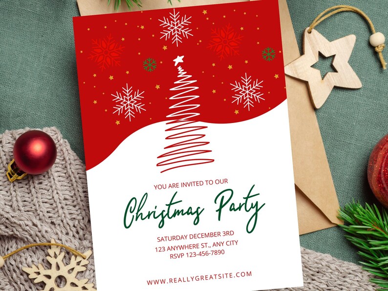 Christmas Party Invitation, Christmas Party Invite, Christmas Party ...