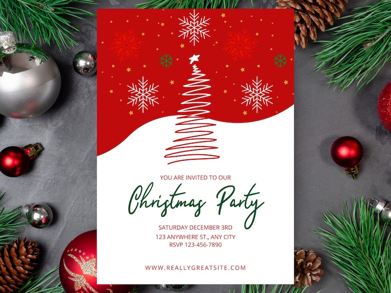 Christmas Party Invitation, Christmas Party Invite, Christmas Party ...