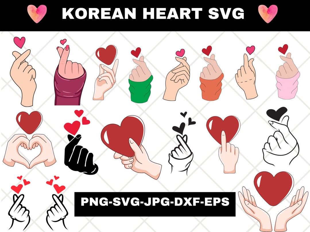 Korean Heart SVG Hand Sign Heart Sign Png DXF EPS Cricut Silhouette ...