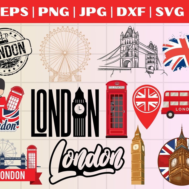 London Clipart - Etsy