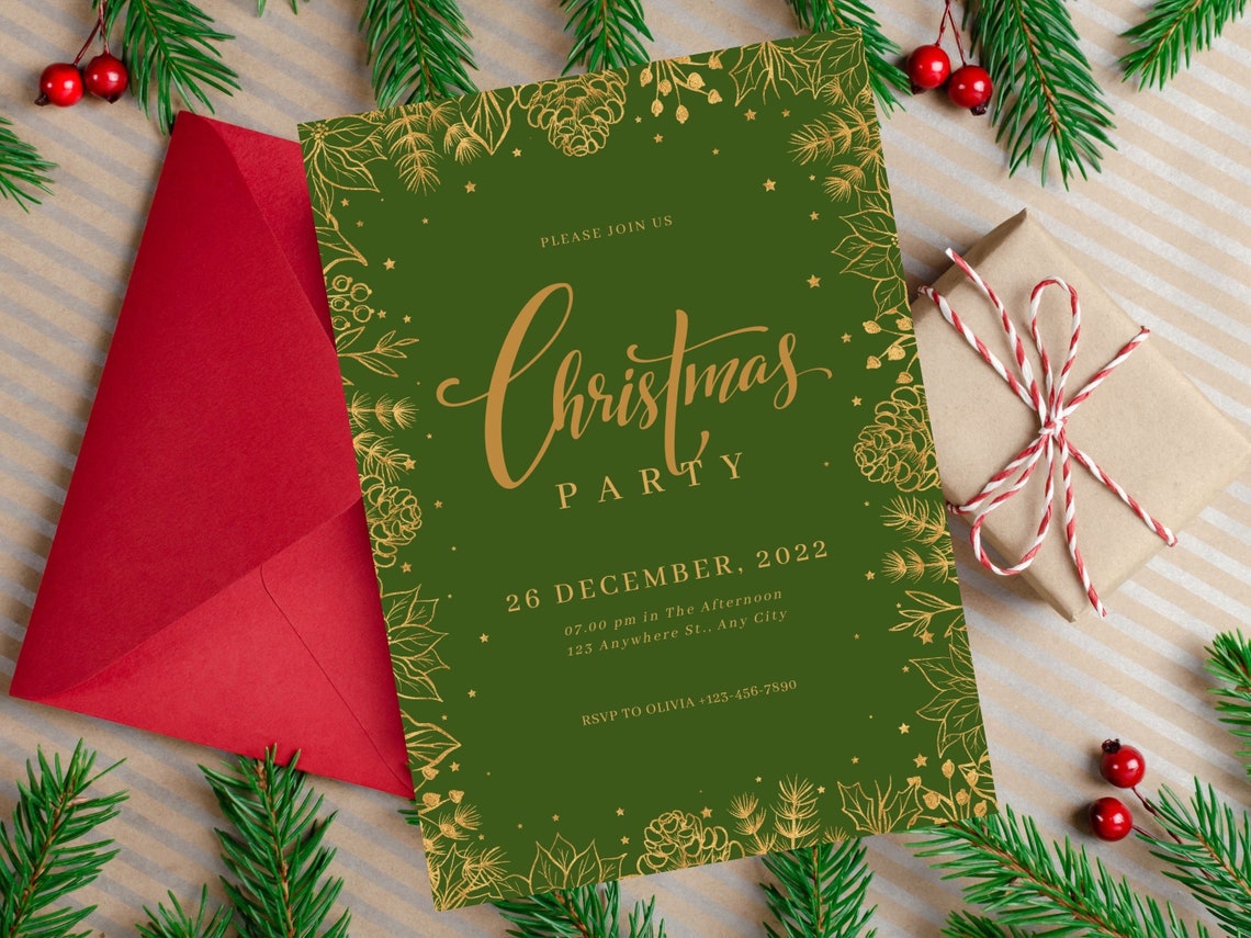 Christmas Party Invitation, Christmas Party Invite, Christmas Party ...