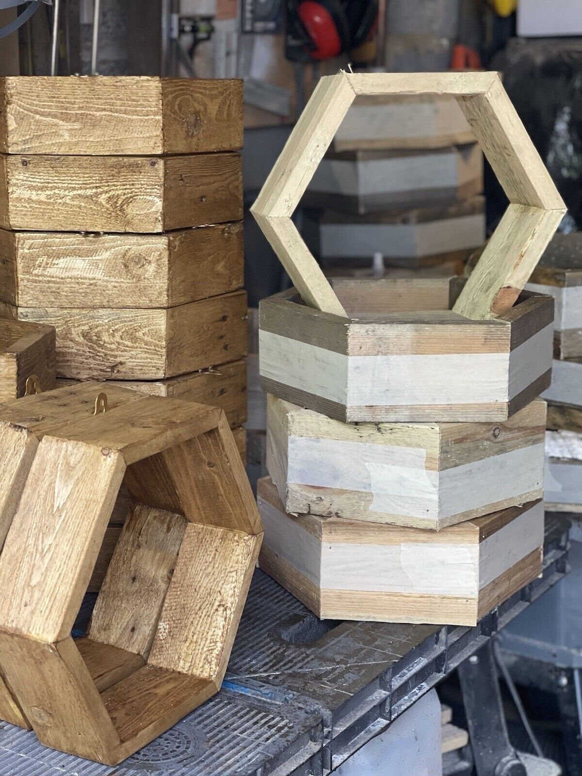 Rustic Hexagon Honeycomb Shelf Pallet Shelve Handmade - Etsy
