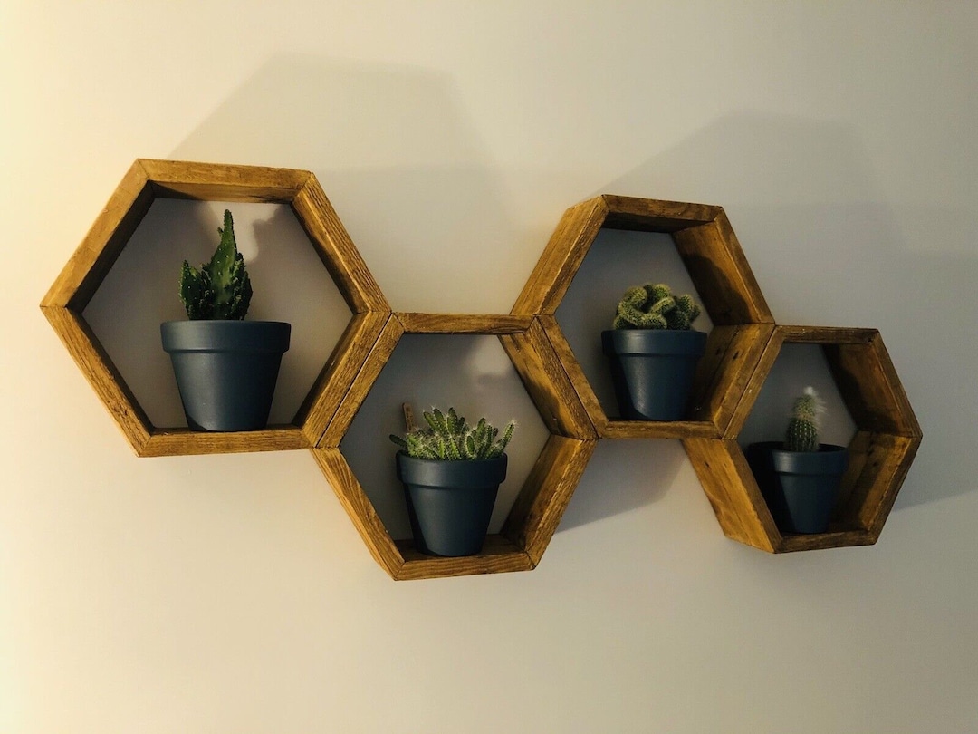 Rustic Hexagon Honeycomb Shelf Pallet Shelve Handmade - Etsy