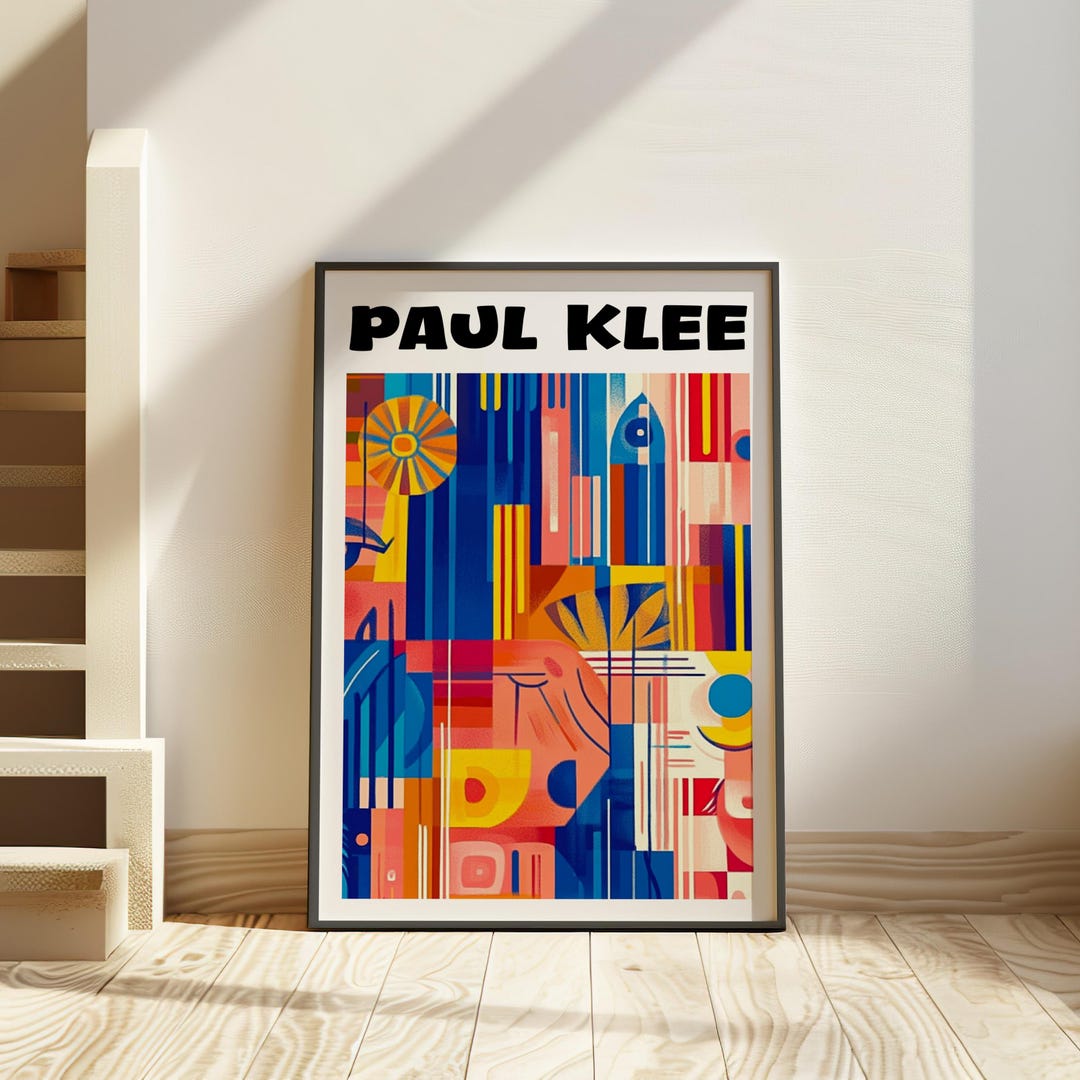 Paul Klee Inspired Classic Cubist Still Life Art Poster Geometric ...