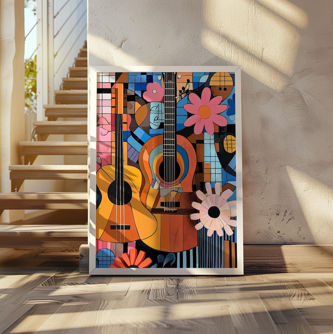 Pablo Picasso Inspired Cubist Poster - Print - Floral Still Life - Wall ...