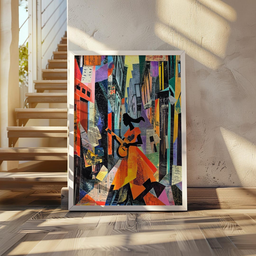 Romare Bearden-inspired Cubism Art Print Poster – Vibrant Abstract ...