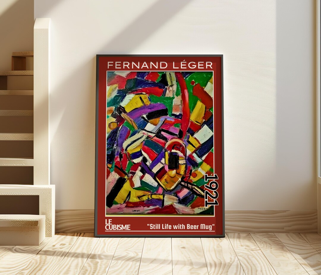 Fernand Leger Still Life Beer Mug 1921 Print - 1920s Cubist Kitchen Art ...