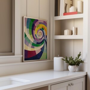 Robert Delaunay Inspired Cubism Art Poster - Geometric Abstract Wall ...