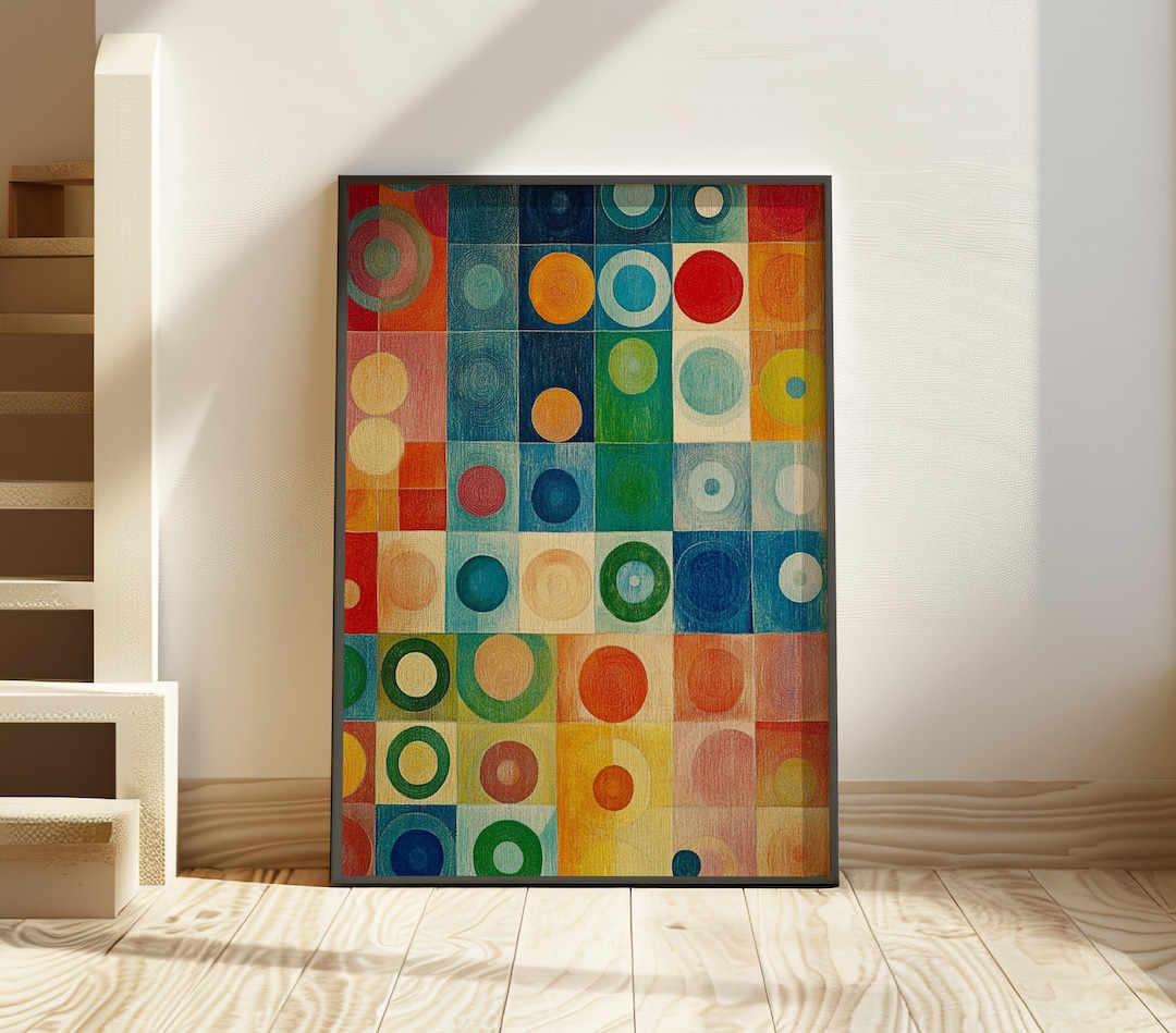 Robert Delaunay Inspired Cubism Art Poster - Geometric Abstract Wall ...