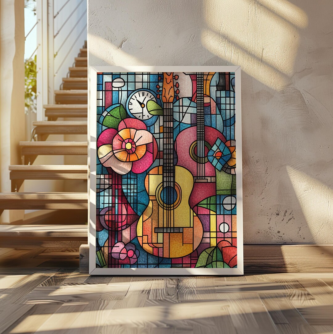 Pablo Picasso Inspired Cubist Poster - Print - Floral Still Life - Wall ...