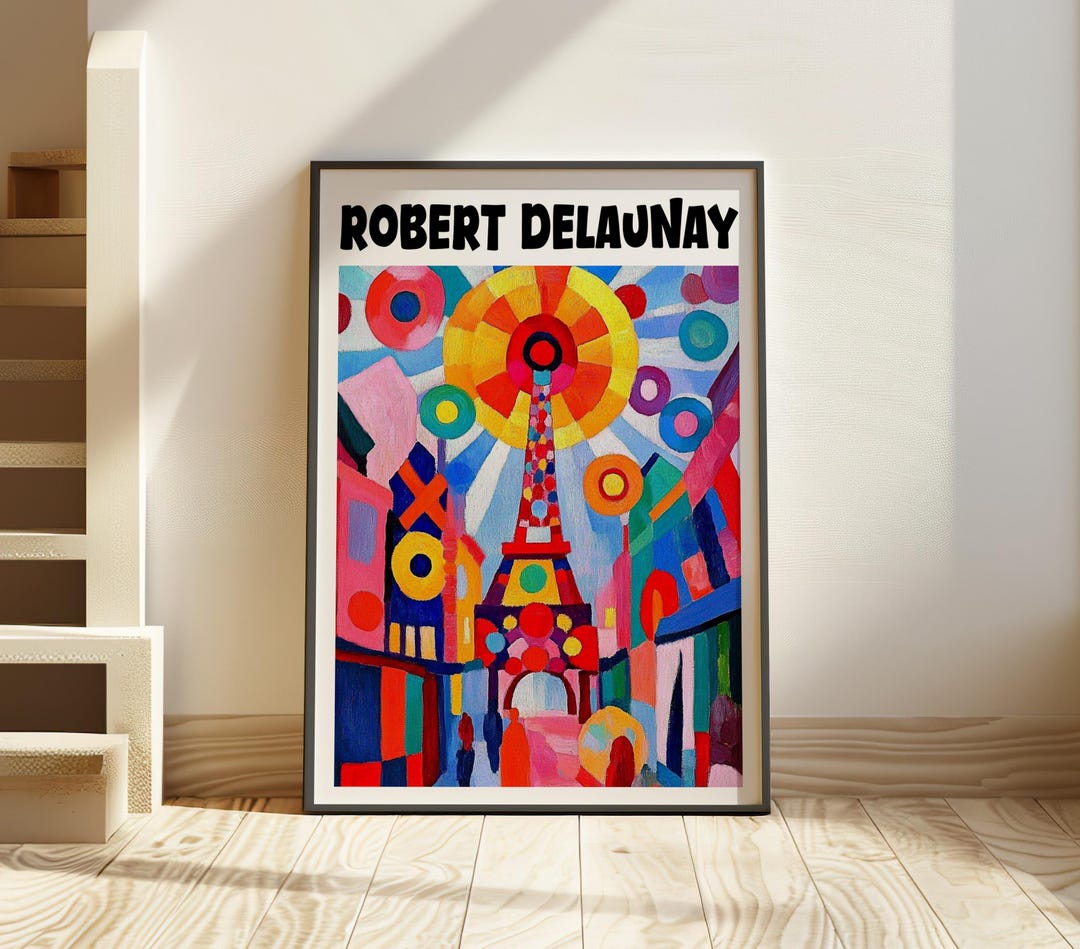 Robert Delaunay Inspired Cubism Art Poster - Geometric Abstract Wall ...