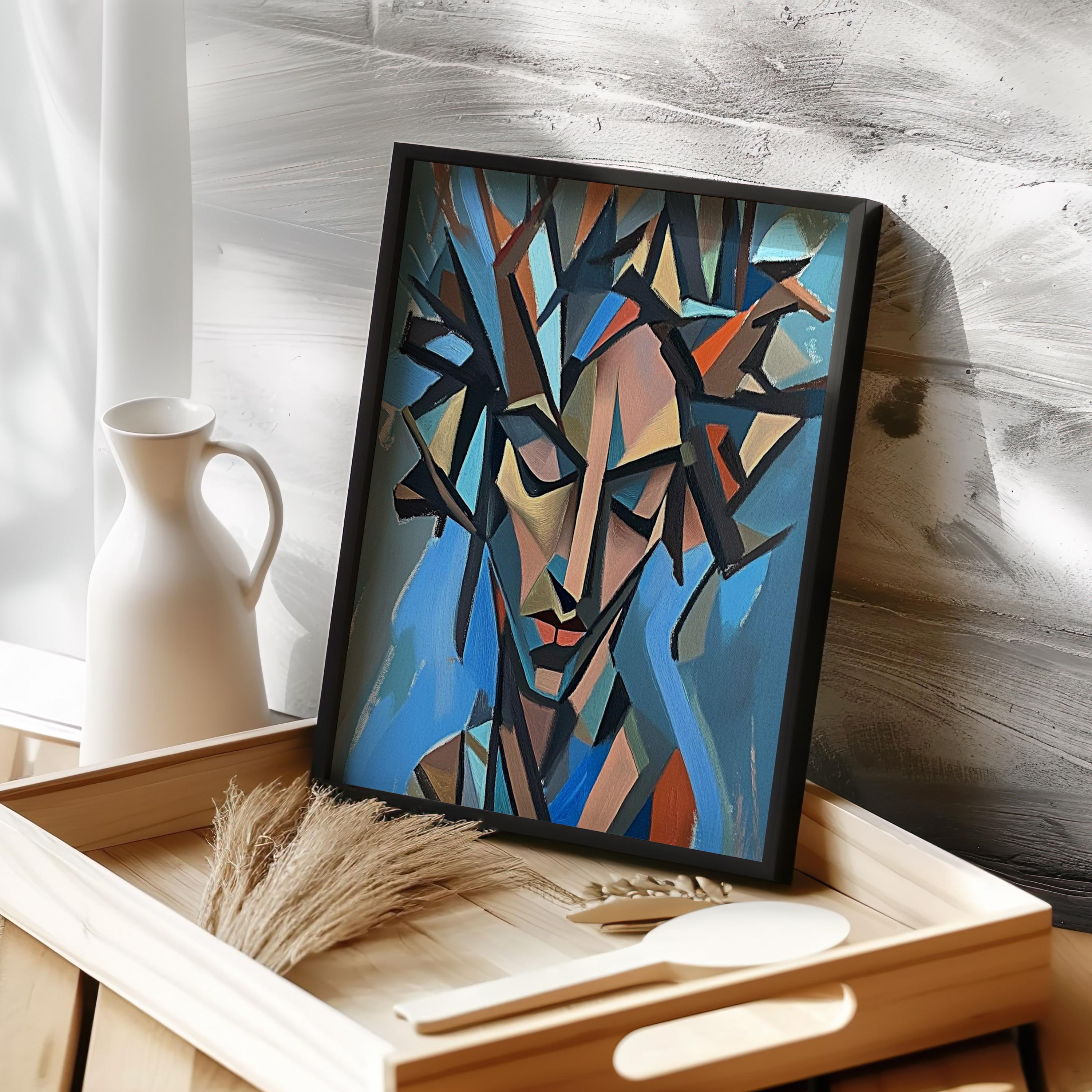 Pablo Picasso Inspired Abstract Cubism Wall Art Print - Contemporary ...