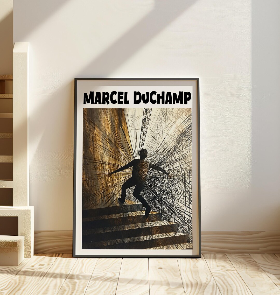 Marcel Duchamp Inspired Art Poster - Abstract Cubism Print - Modern ...