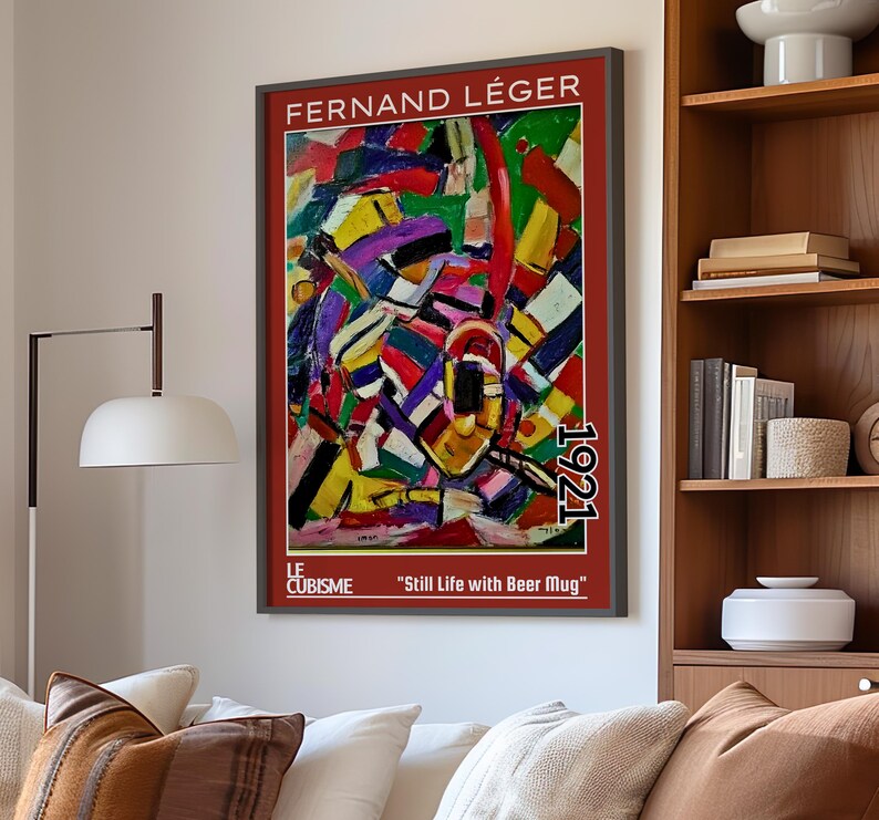 Fernand Leger Still Life Beer Mug 1921 Print - 1920s Cubist Kitchen Art ...
