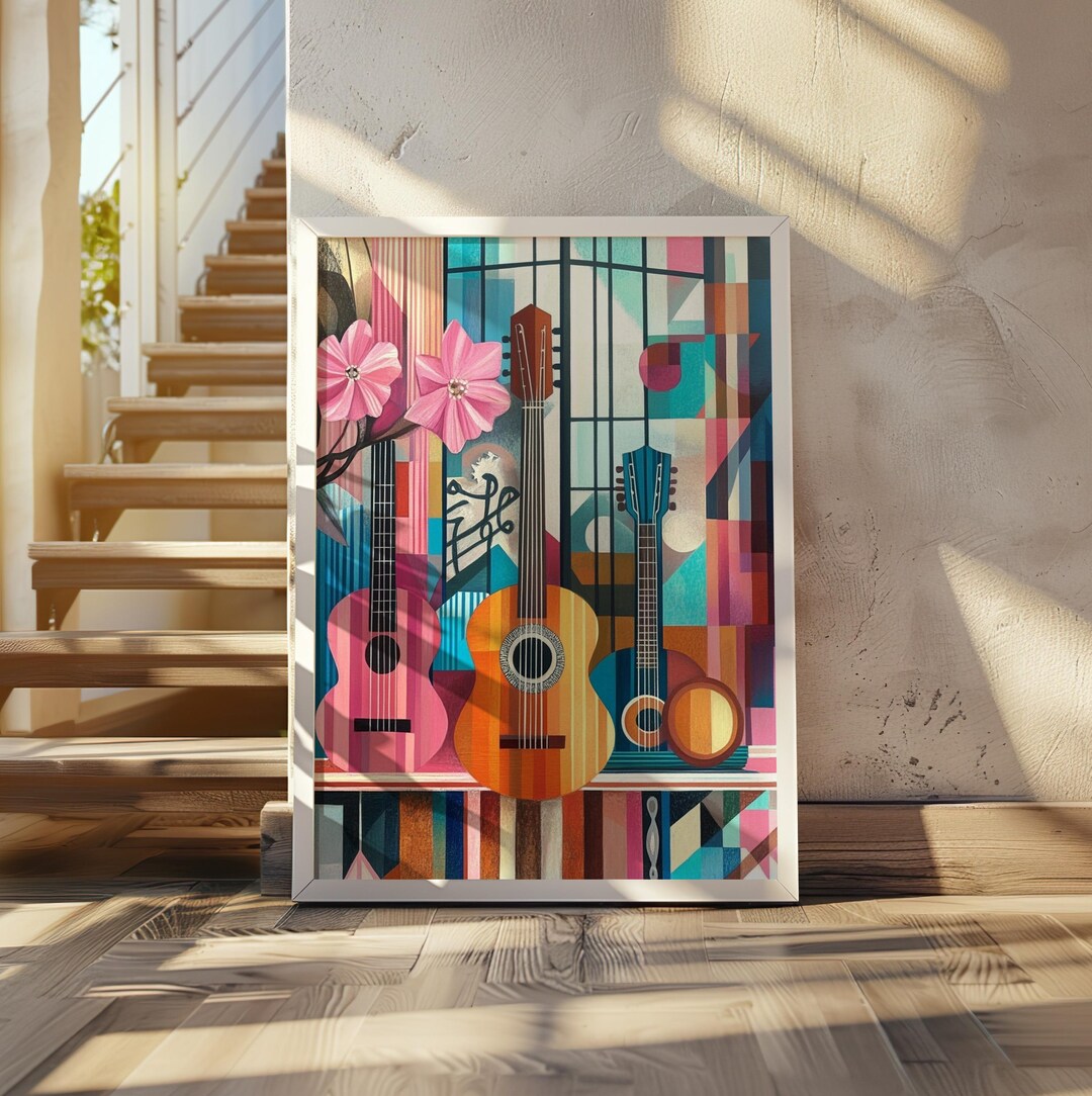 Pablo Picasso Inspired Cubist Poster - Print - Floral Still Life - Wall ...