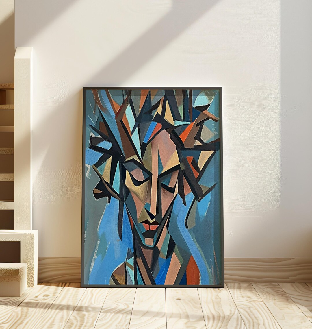 Pablo Picasso Inspired Abstract Cubism Wall Art Print - Contemporary ...