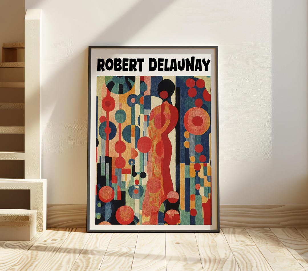Robert Delaunay Inspired Cubism Art Poster - Geometric Abstract Wall ...