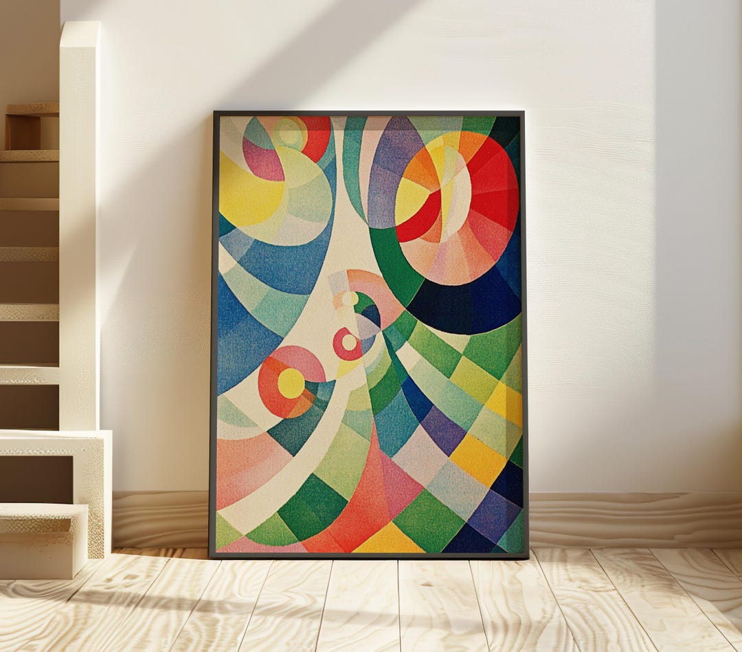 Robert Delaunay Inspired Cubism Art Poster - Geometric Abstract Wall ...