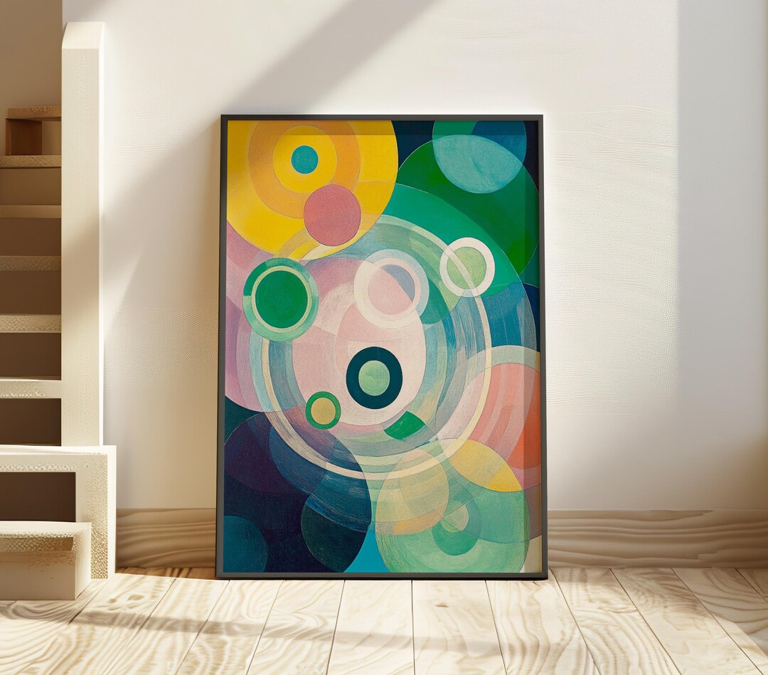 Robert Delaunay Inspired Cubism Art Poster - Geometric Abstract Wall ...