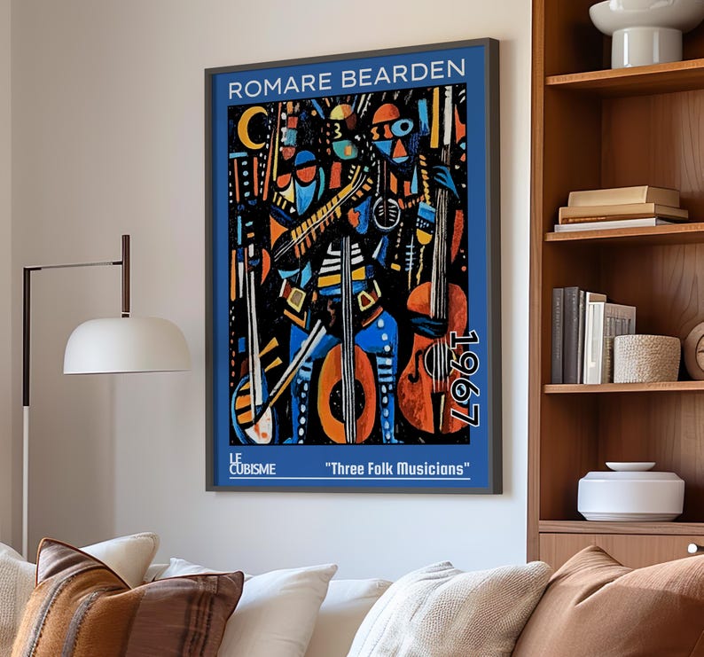 Three Folk Musicians 1967 – Romare Bearden Print / Poster – Black ...