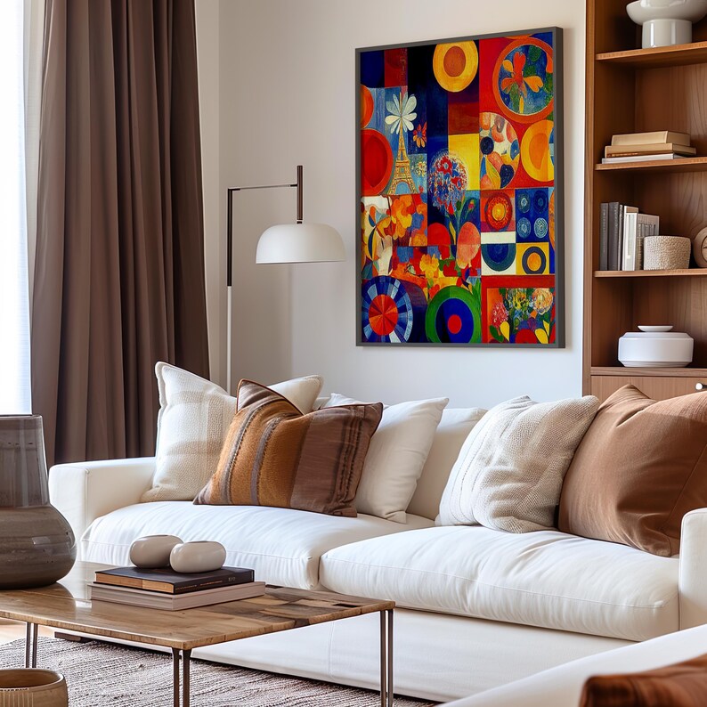 Robert Delaunay Inspired Cubism Art Poster - Geometric Abstract Wall ...