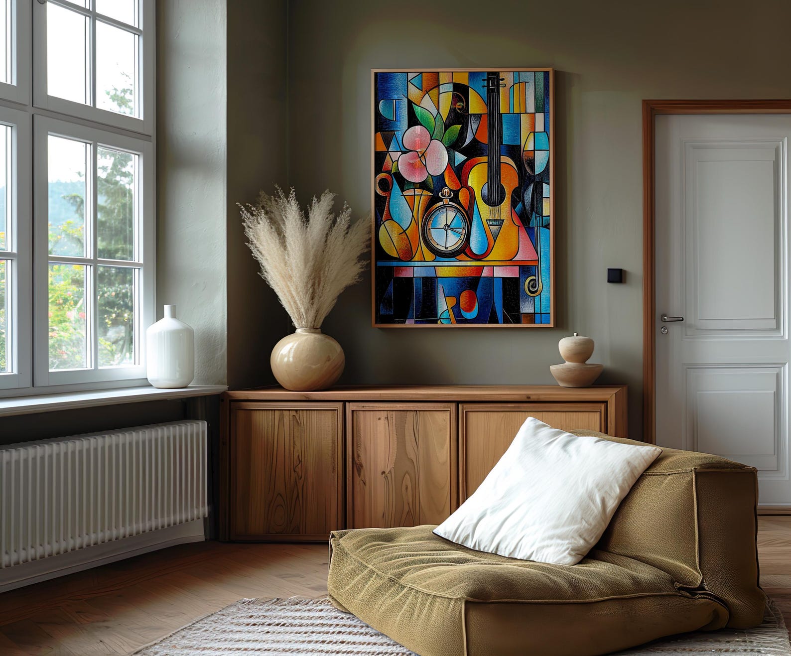 Pablo Picasso Inspired Cubist Poster - Print - Floral Still Life - Wall ...