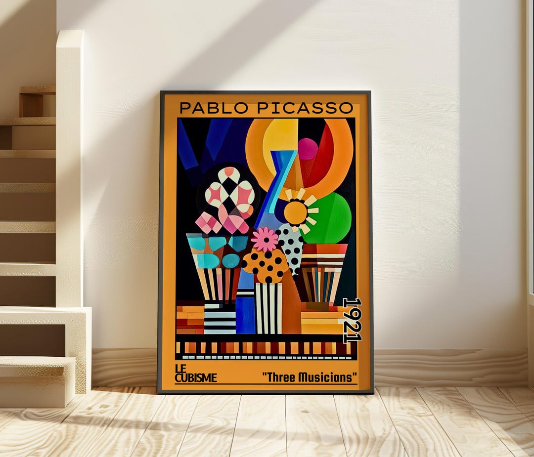 Three Musicians 1921 – Pablo Picasso Poster / Bold Cubist Wall Art ...