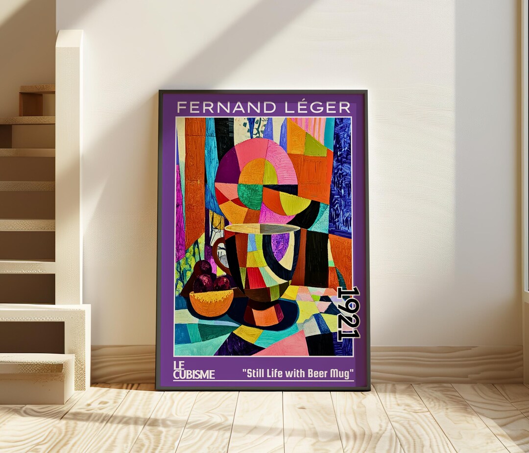 Fernand Leger Still Life Beer Mug 1921 Print - 1920s Cubist Kitchen Art ...