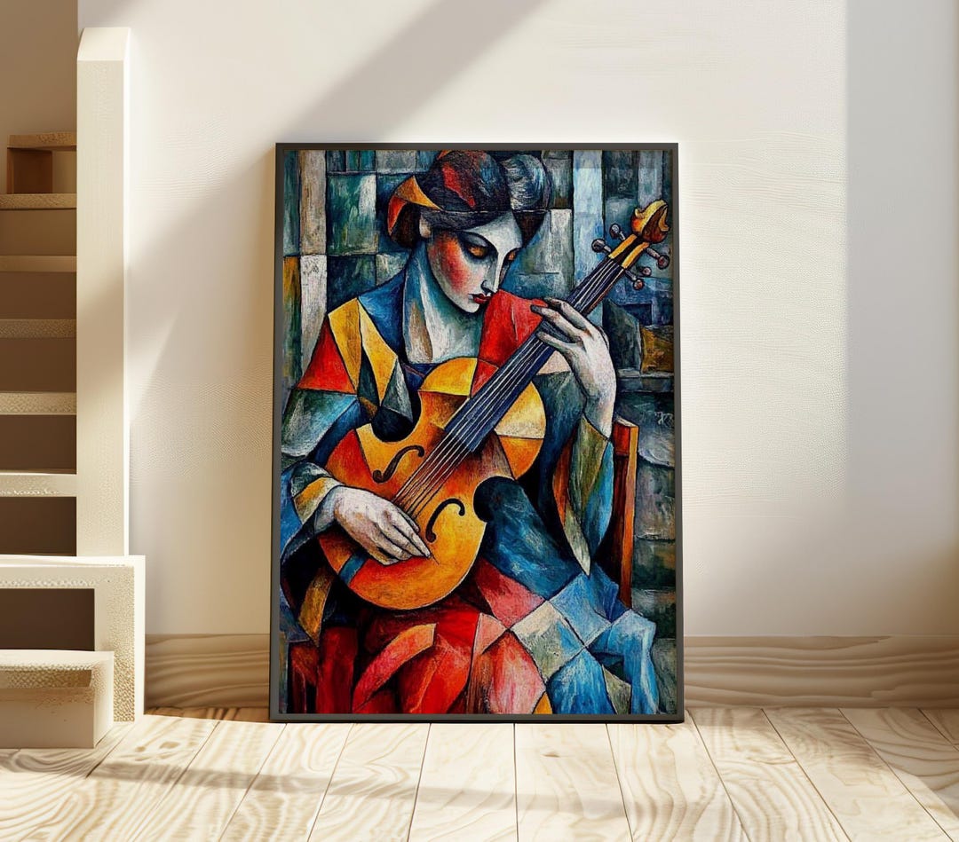 Pablo Picasso Inspired Cubist Poster- Bold Iconic Vibrant Modern Prints ...