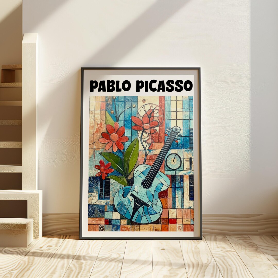 Pablo Picasso Inspired Cubist Poster Print Floral Still Life Wall Decor ...