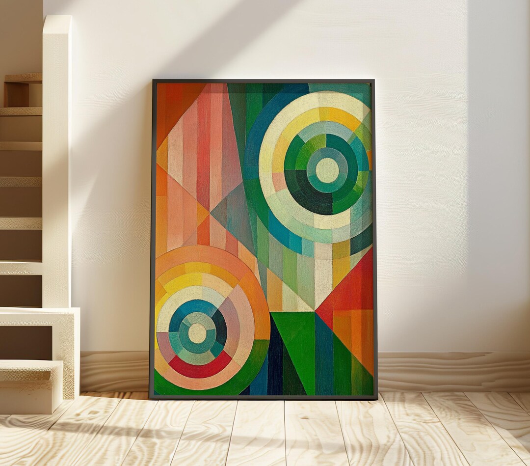 Robert Delaunay Inspired Cubism Art Poster - Geometric Abstract Wall ...
