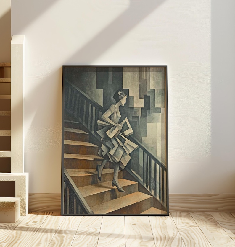 Marcel Duchamp Inspired Art Poster - Abstract Cubism Print - Modern ...