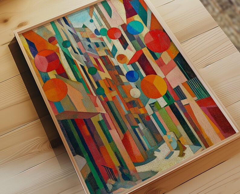 Robert Delaunay Inspired Cubism Art Poster - Geometric Abstract Wall ...