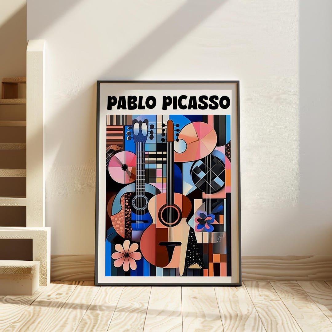 Pablo Picasso Inspired Cubist Poster Print Floral Still Life Wall Decor ...