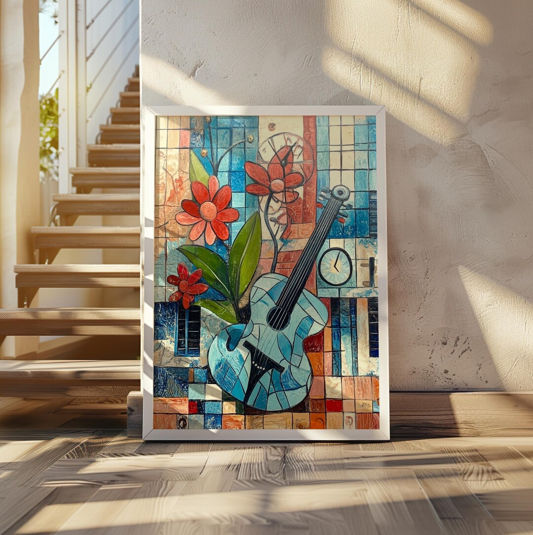 Pablo Picasso Inspired Cubist Poster - Print - Floral Still Life - Wall ...