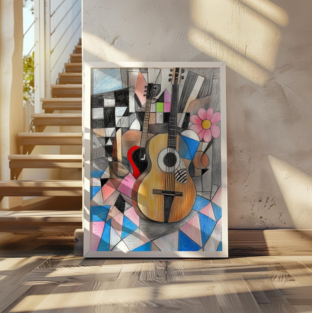 Pablo Picasso Inspired Cubist Poster - Print - Floral Still Life - Wall ...