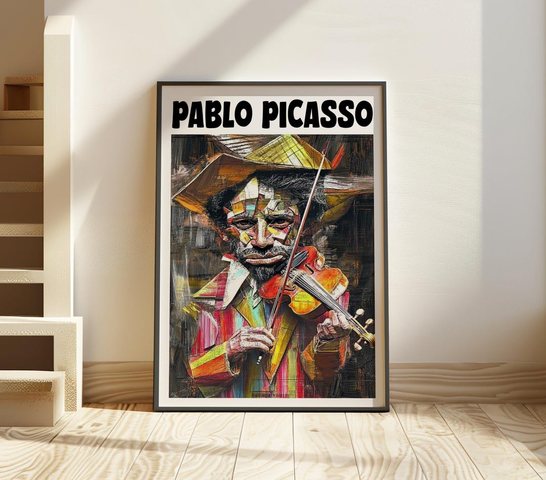 Pablo Picasso Inspired Cubist Poster- Bold Iconic Vibrant Modern Prints ...