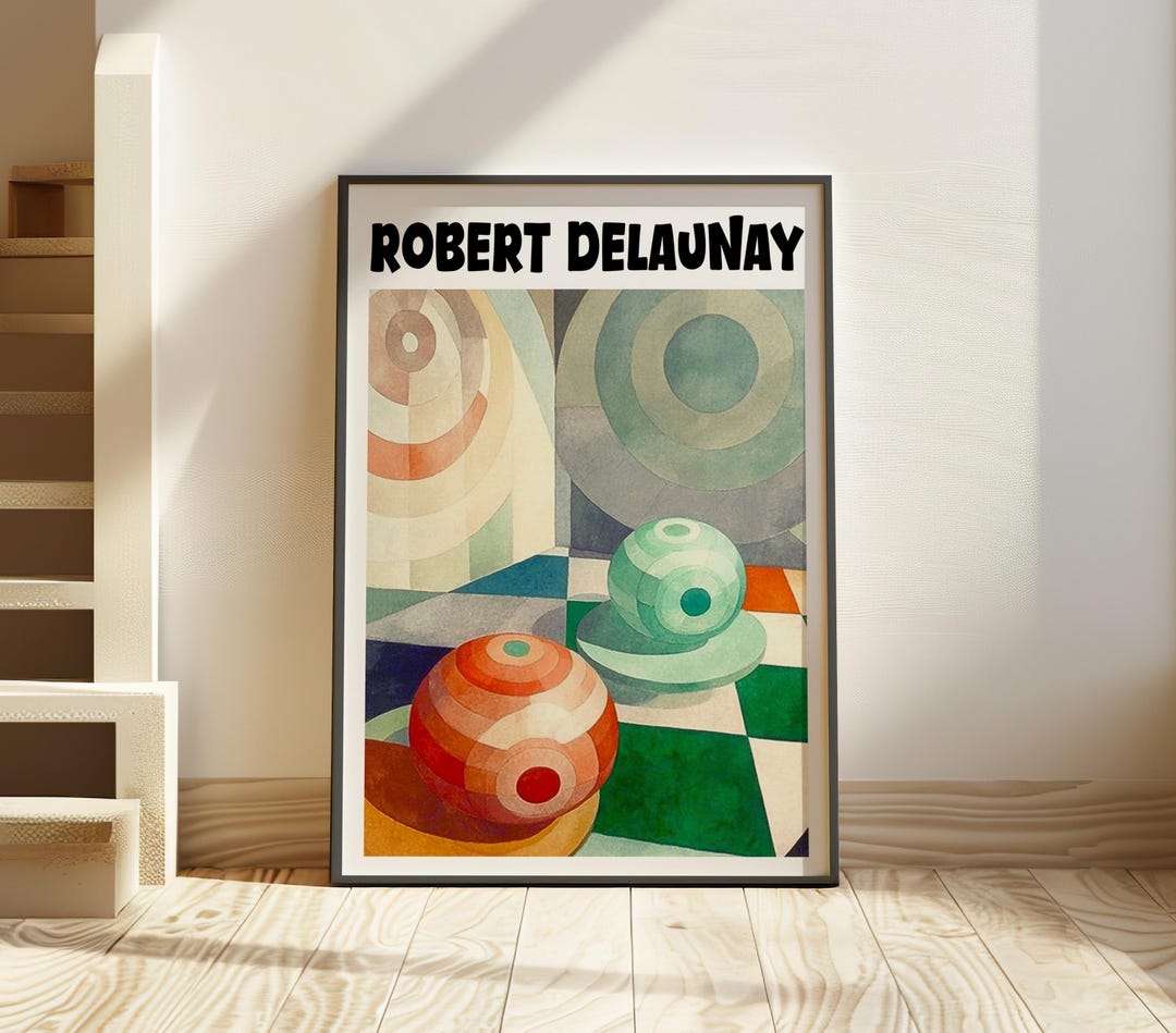 Robert Delaunay Inspired Cubism Art Poster - Geometric Abstract Wall ...