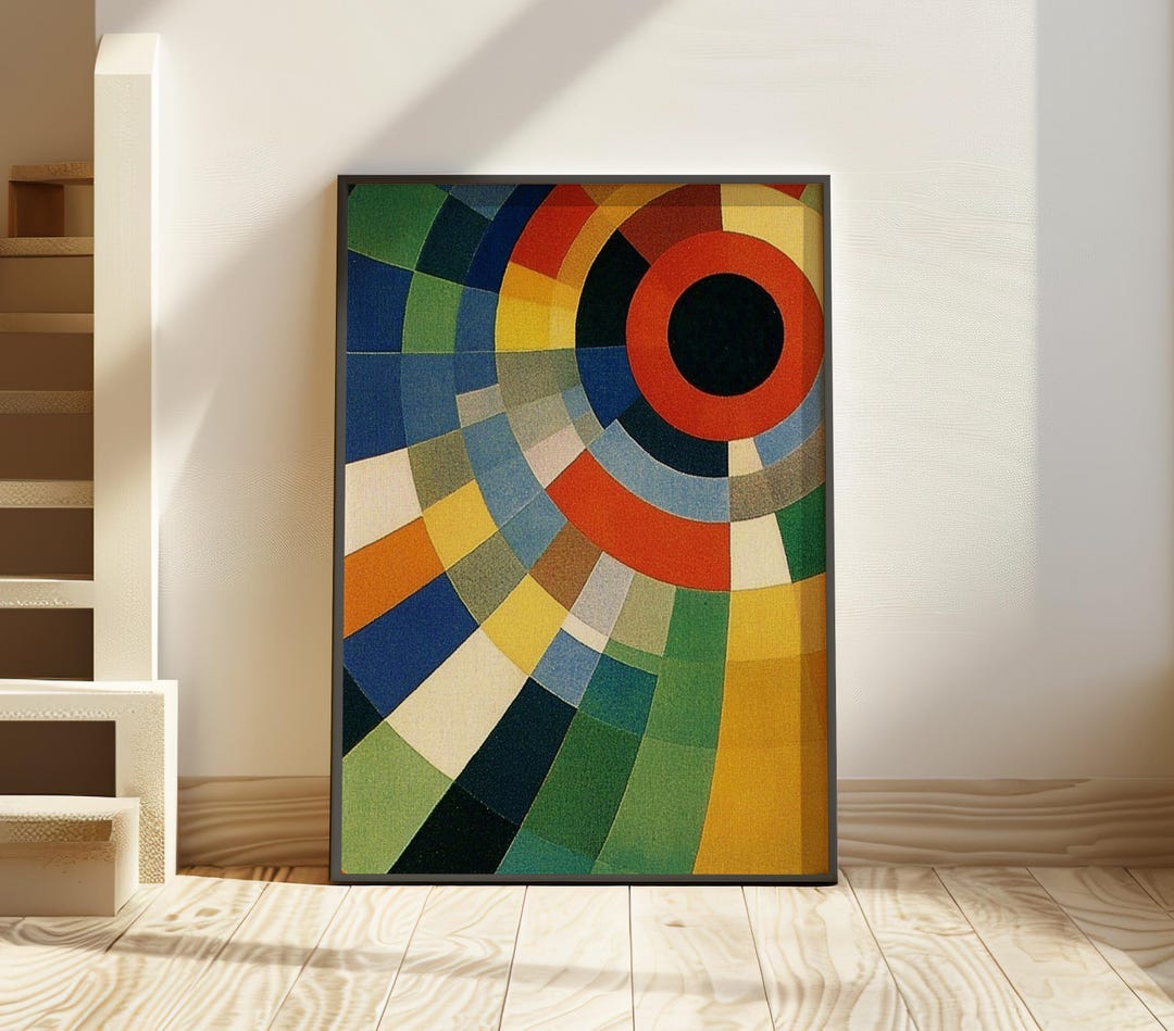 Robert Delaunay Inspired Cubism Art Poster - Geometric Abstract Wall ...