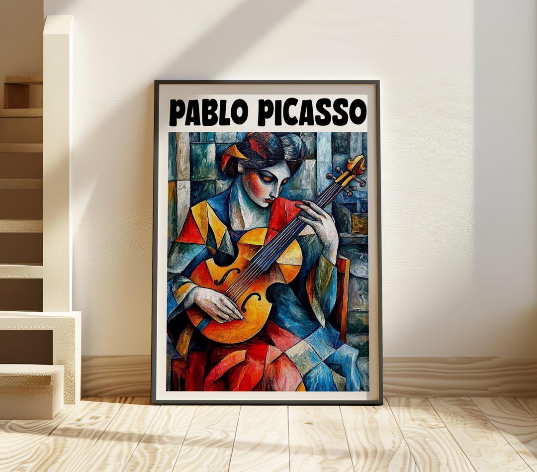 Pablo Picasso Inspired Cubist Poster- Bold Iconic Vibrant Modern Prints ...