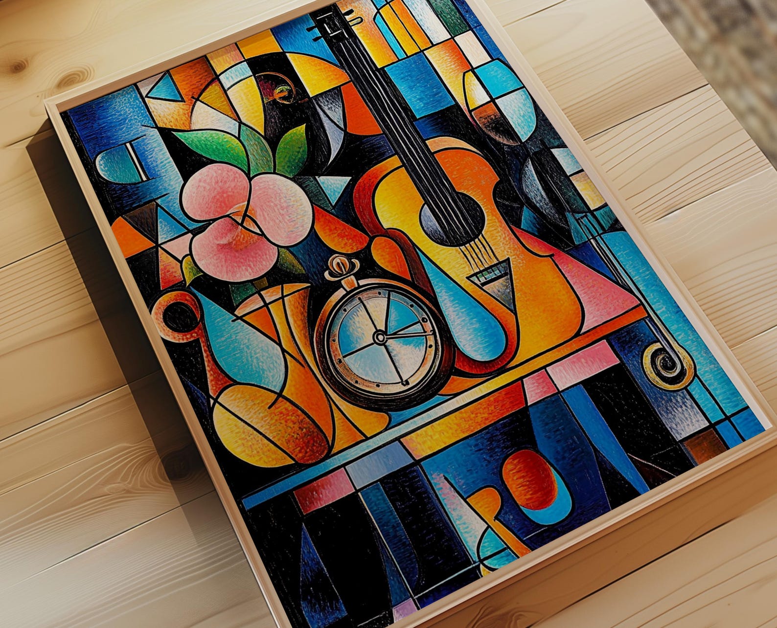 Pablo Picasso Inspired Cubist Poster - Print - Floral Still Life - Wall ...