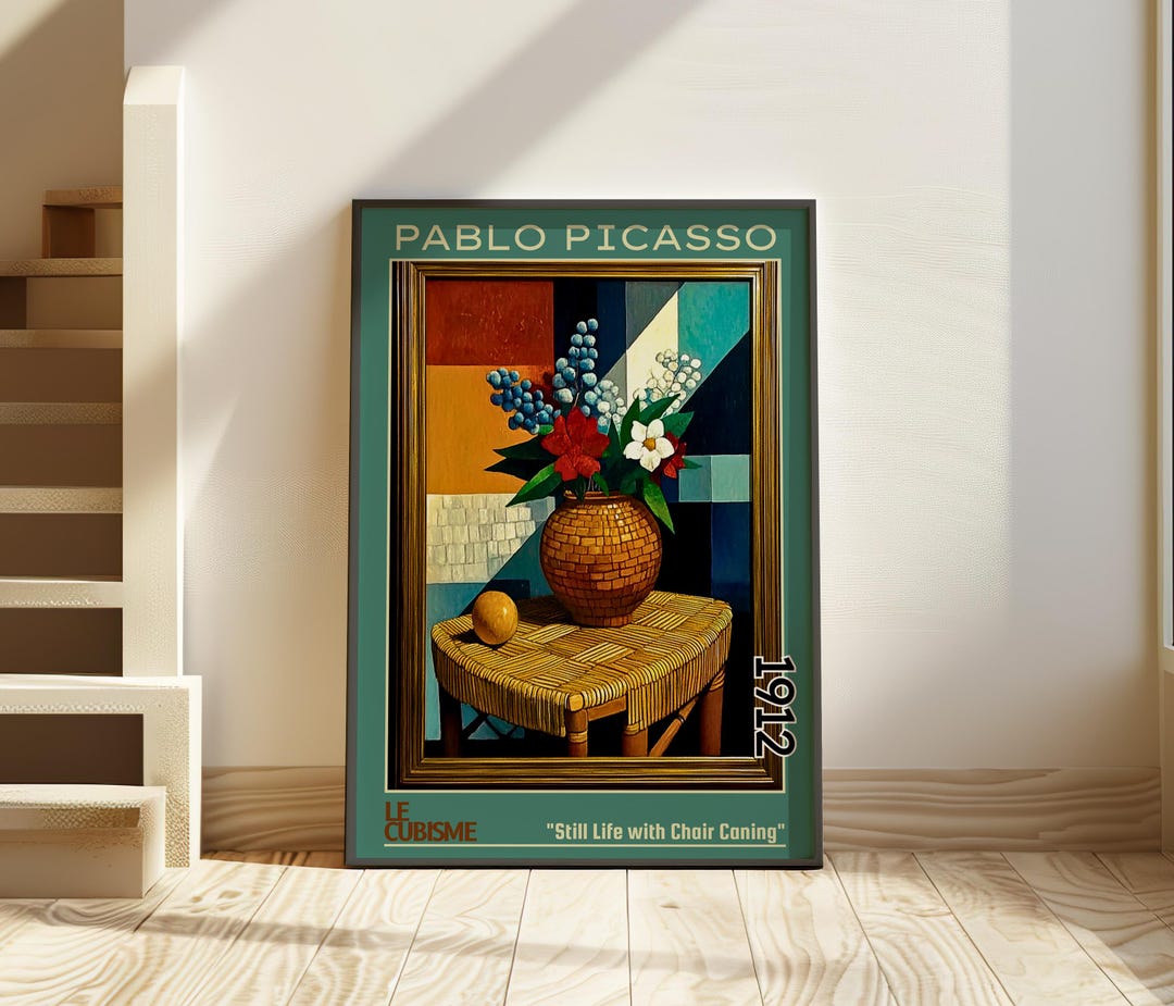 Still Life With Chair Caning 1912 – Pablo Picasso Synthetic Cubism ...
