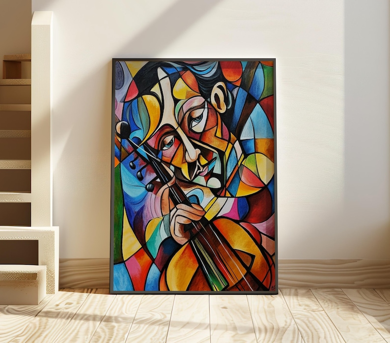 Pablo Picasso Inspired Cubist Poster- Bold Iconic Vibrant Modern Prints ...