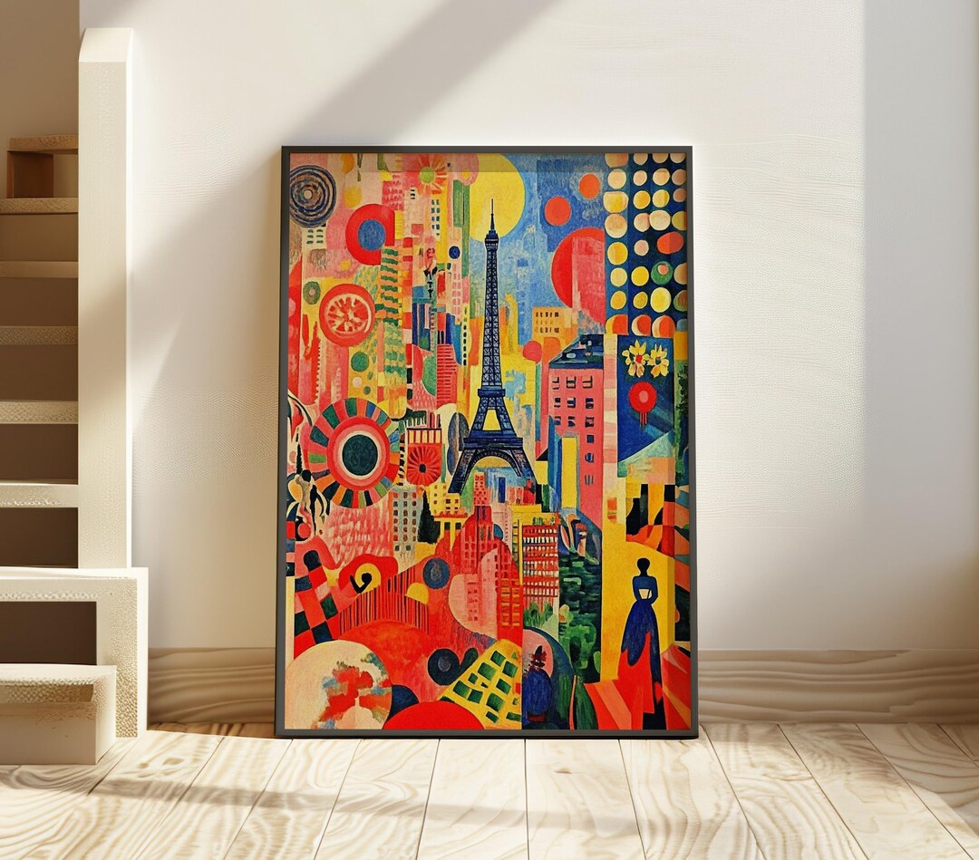 Robert Delaunay Inspired Cubism Art Poster - Geometric Abstract Wall ...