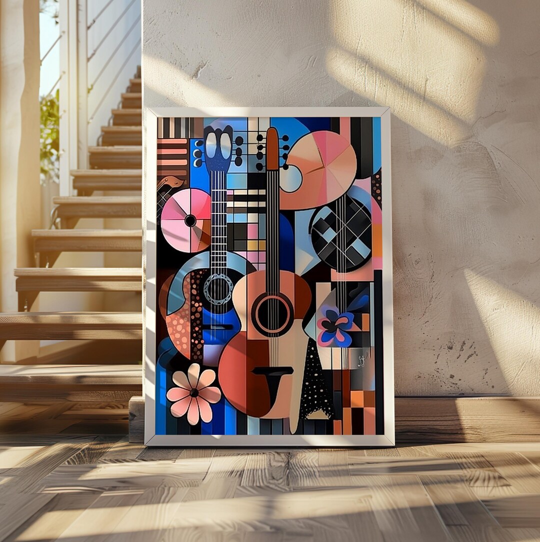 Pablo Picasso Inspired Cubist Poster - Print - Floral Still Life - Wall ...