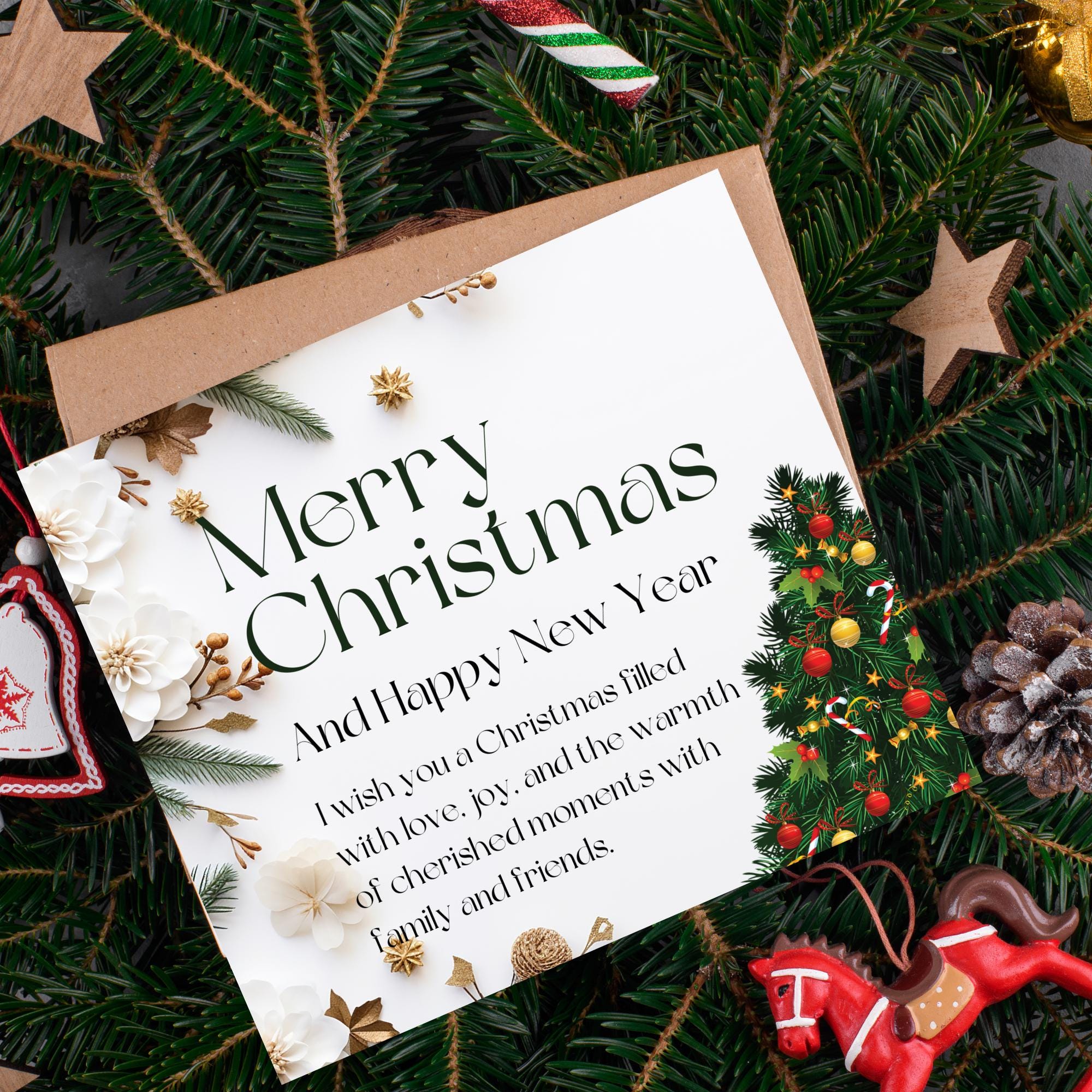 Elegant Christmas Card: Handmade Holiday Wishes (digital Card Gift) - Etsy